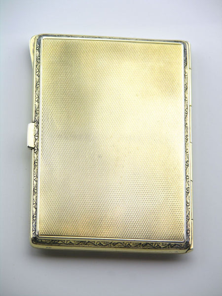 Antique European solid silver and sepia enamel boating case 1920s ...